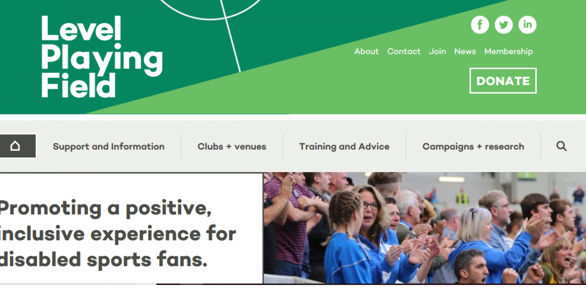 Level Playing Field’s new website for disabled fans. - Level Playing Field
