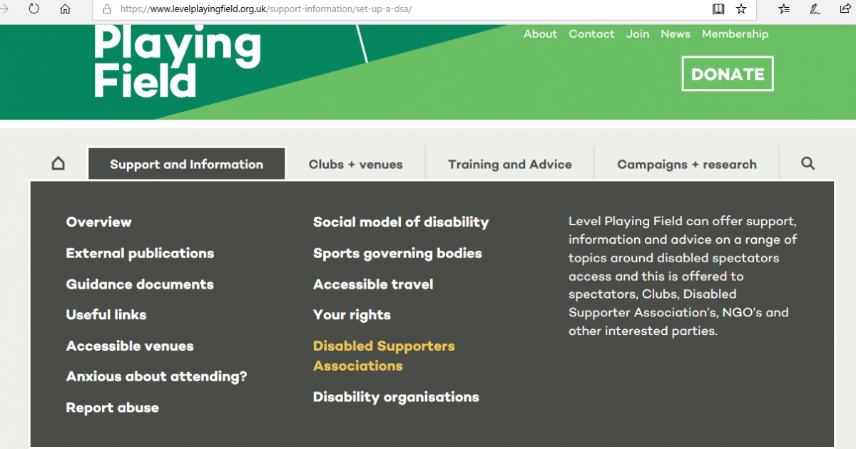DSA Website Guide - Level Playing Field